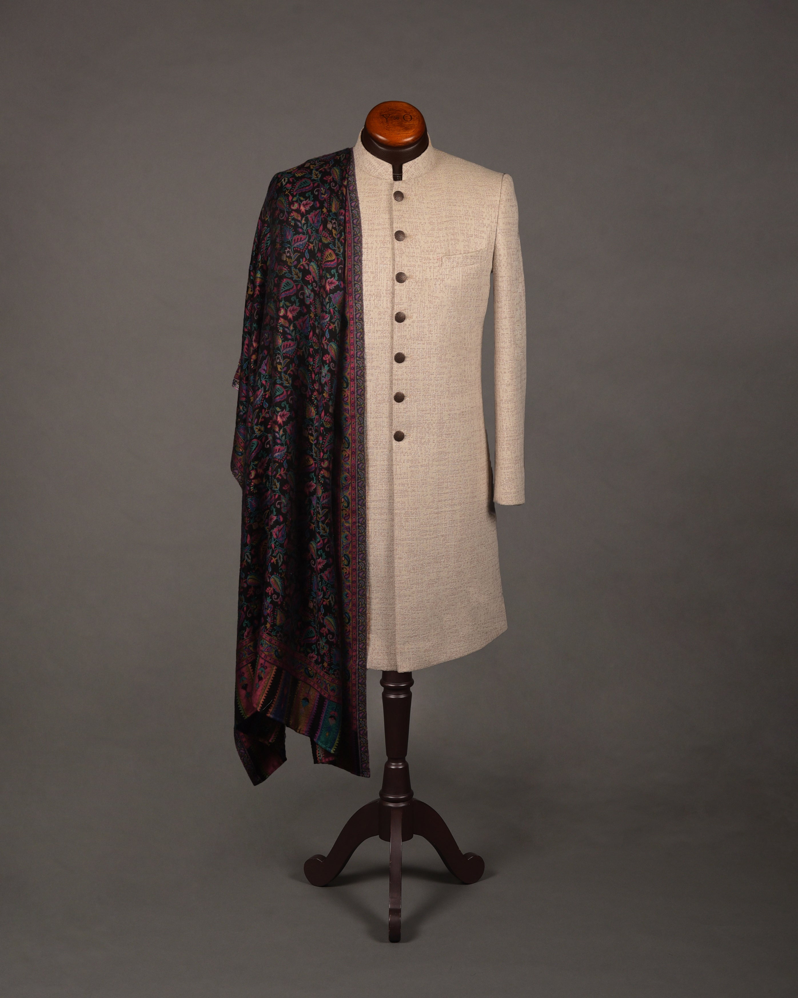 Orchid White Achkan – Y&O-Bespoke